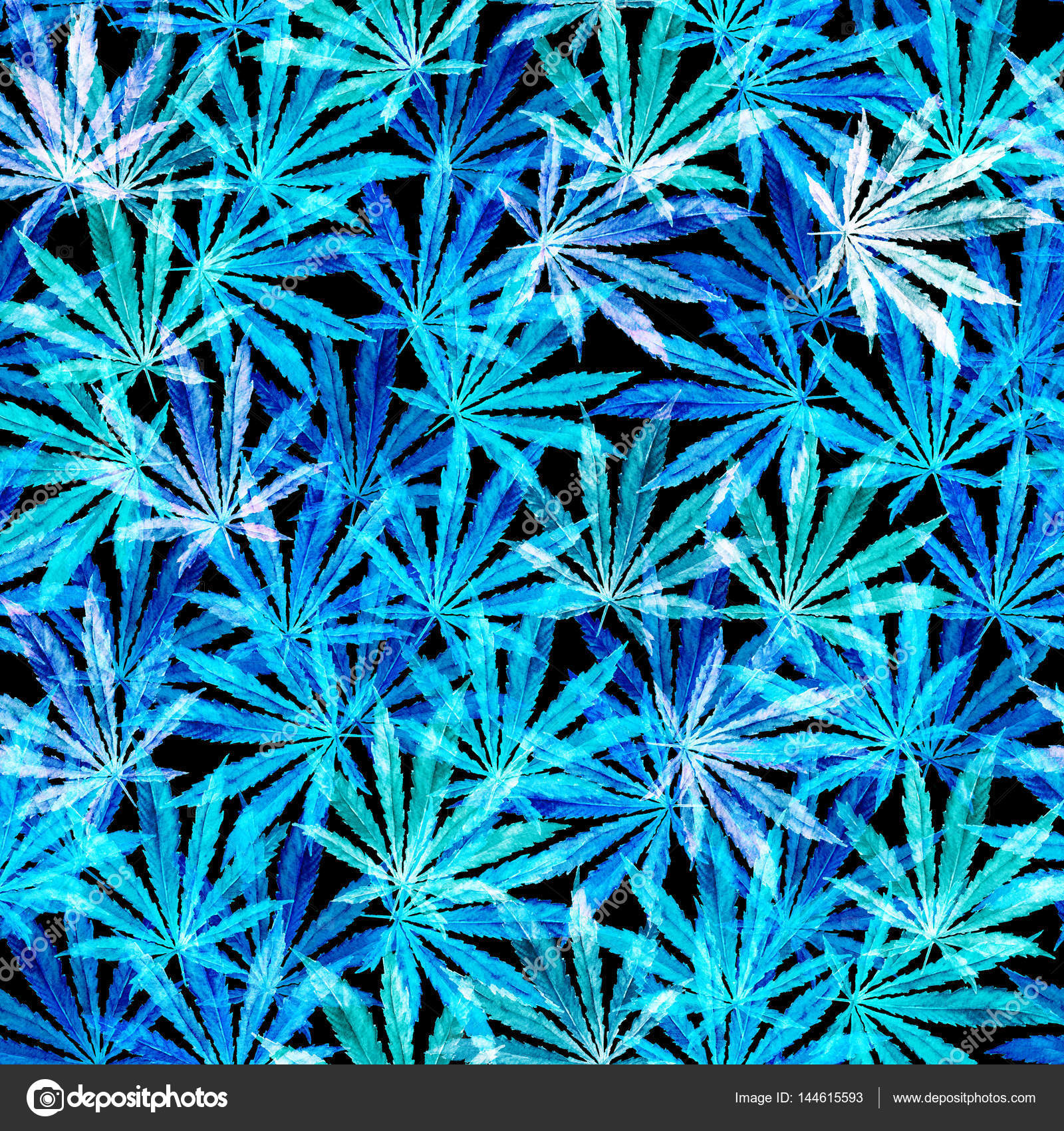 Fondo De Pantalla De Hoja De Cannabis Azul