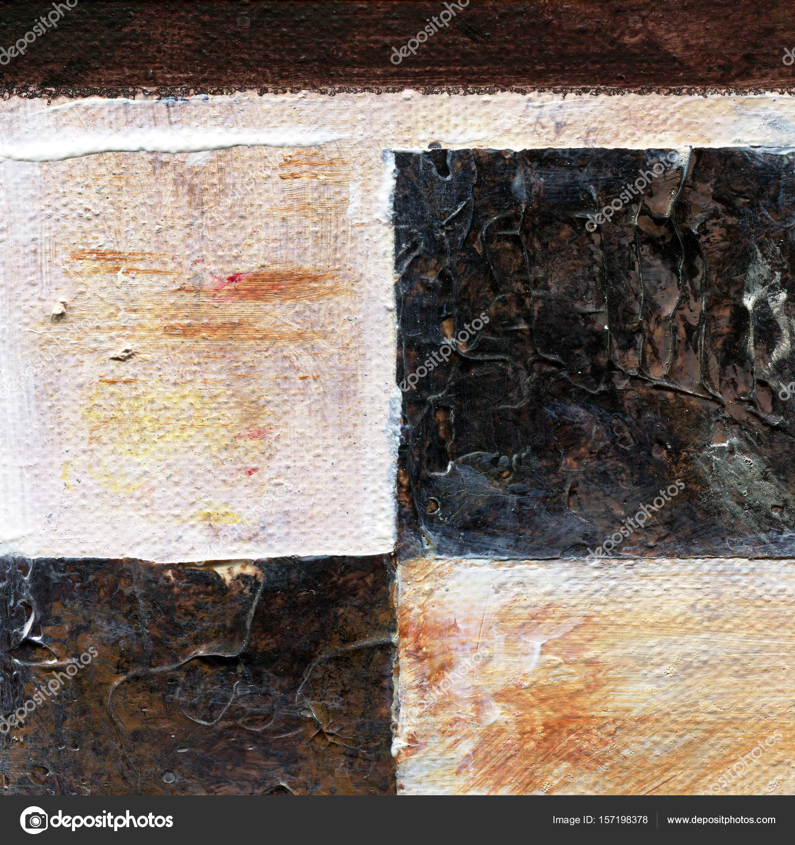 Abstract checkered pattern painted with acrylic or oil paints on canvas ...