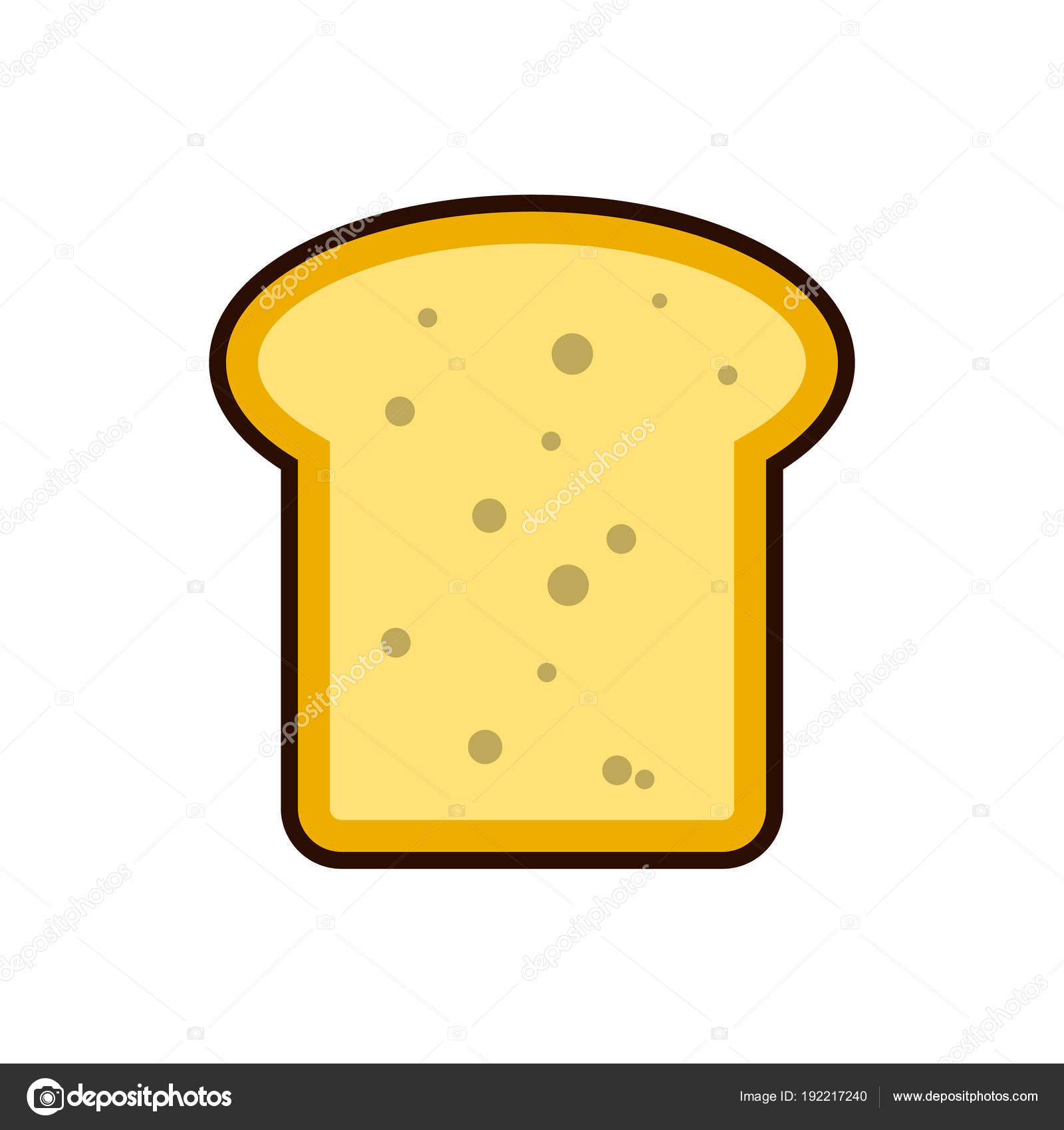 Bread toast slice icon Breakfast, protein rich dairy product. Flat ...
