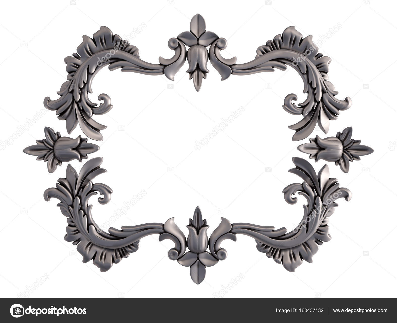 Chrome frame on a white background. Isolated — Stock Photo © Studiotan ...