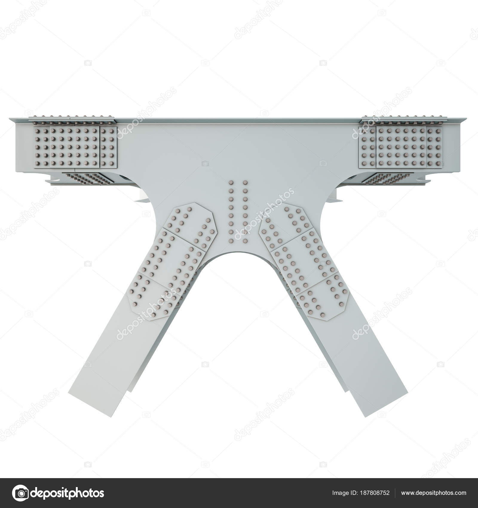 Estructura de viga de acero sobre un fondo blanco. Aislado — Foto de ...