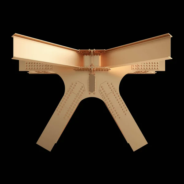 Gold Beam Structure on a black background. Isolated Stock Photo by ...