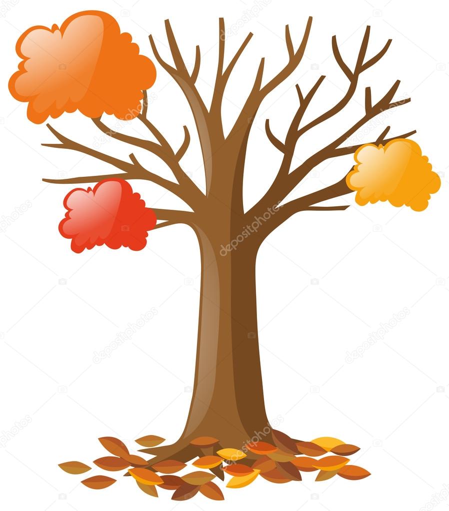 Tree With Falling Leaves Clip Art