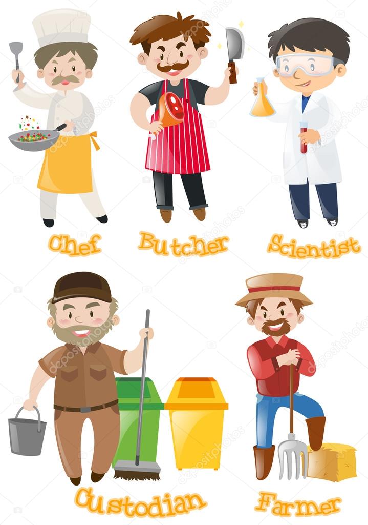 Different types of occupations Stock Vector Image by ©brgfx #127224368