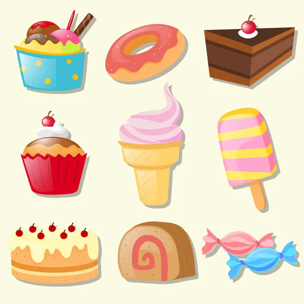 Different types of sweets Stock Vector by ©brgfx 153398932