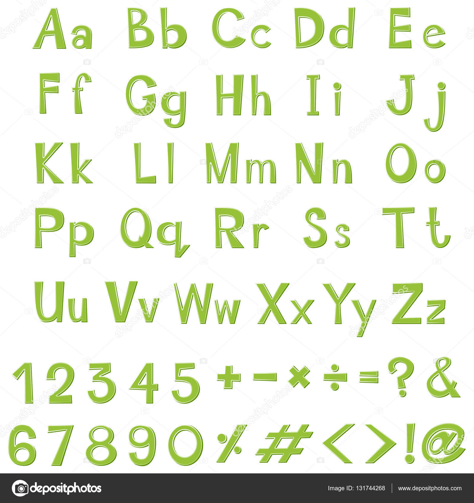 Alphabet design in green color Stock Vector by ©brgfx 131744268