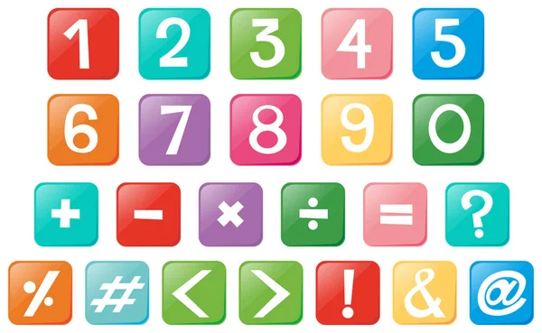 Números y signos de matemáticas imágenes de stock de arte vectorial ...