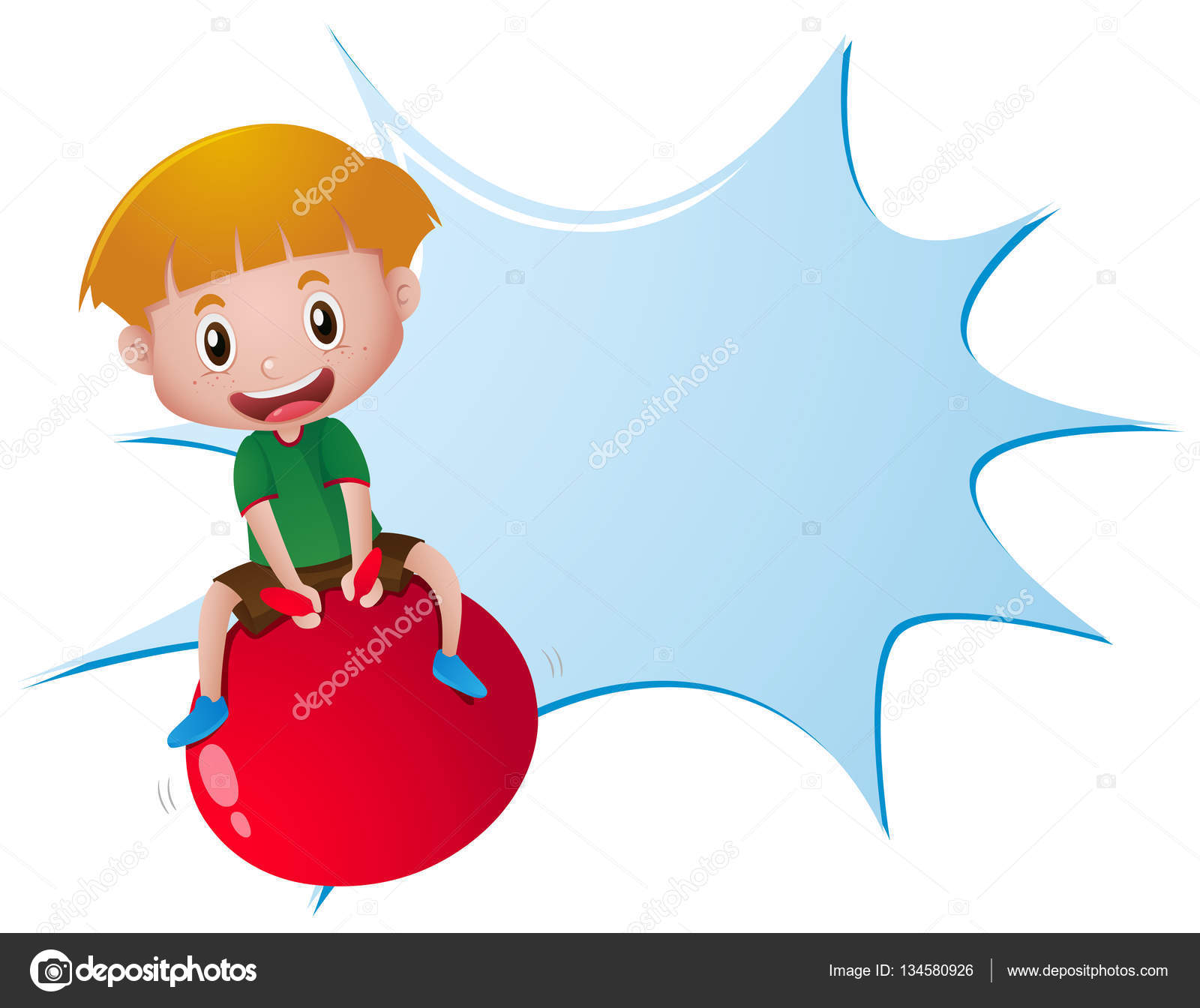 Splash template with boy on red ball Stock Vector by ©brgfx #134580926