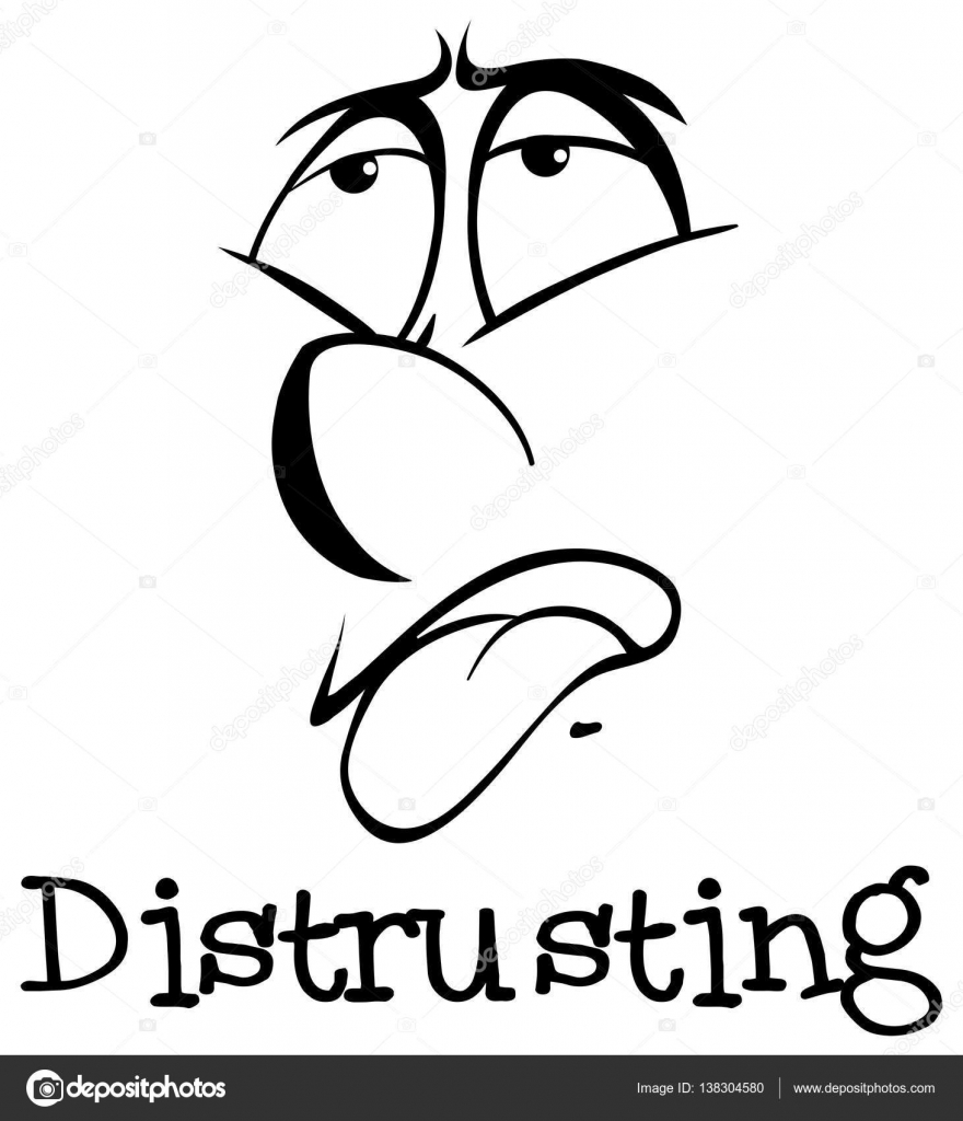 Expression wordcard for distrusting Stock Vector by ©brgfx 138304580