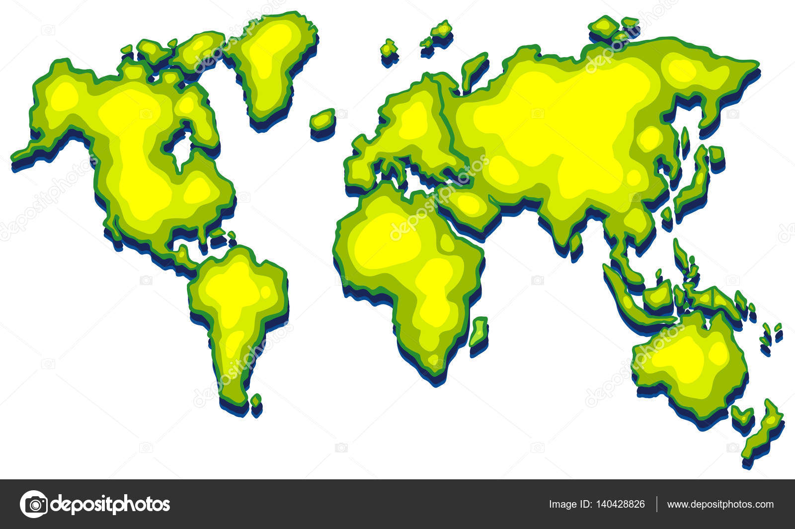 Worldmap with green land on white background Stock Vector Image by ...