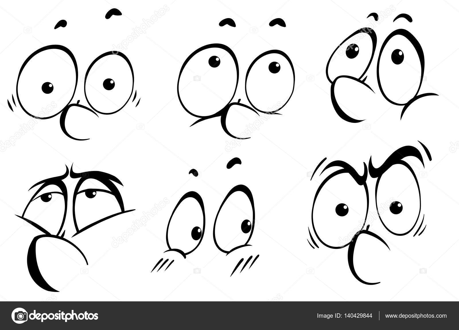 Facial expression doodle in black outline Stock Vector by ©brgfx 140429844