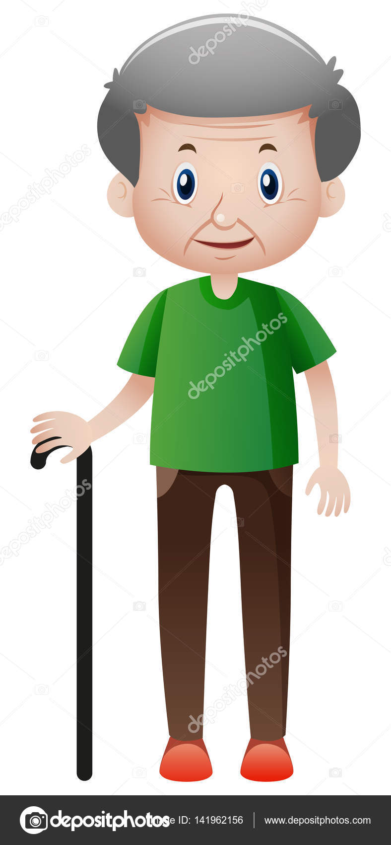 Hombre viejo con bastón Vector de stock #141962156 de ©brgfx