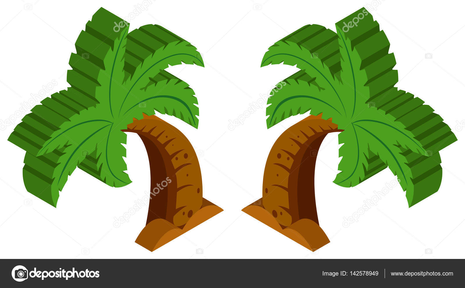 Diseño 3D para cocotero Vector de stock por ©brgfx 142578949