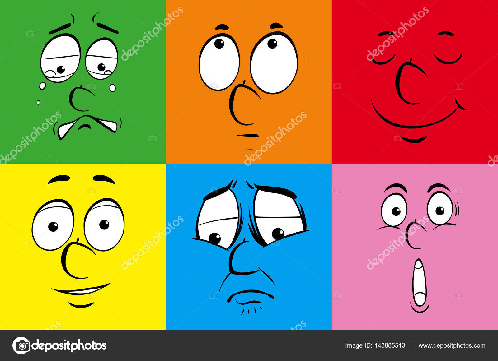 Different emotions on colorful background Stock Vector Image by ©brgfx ...