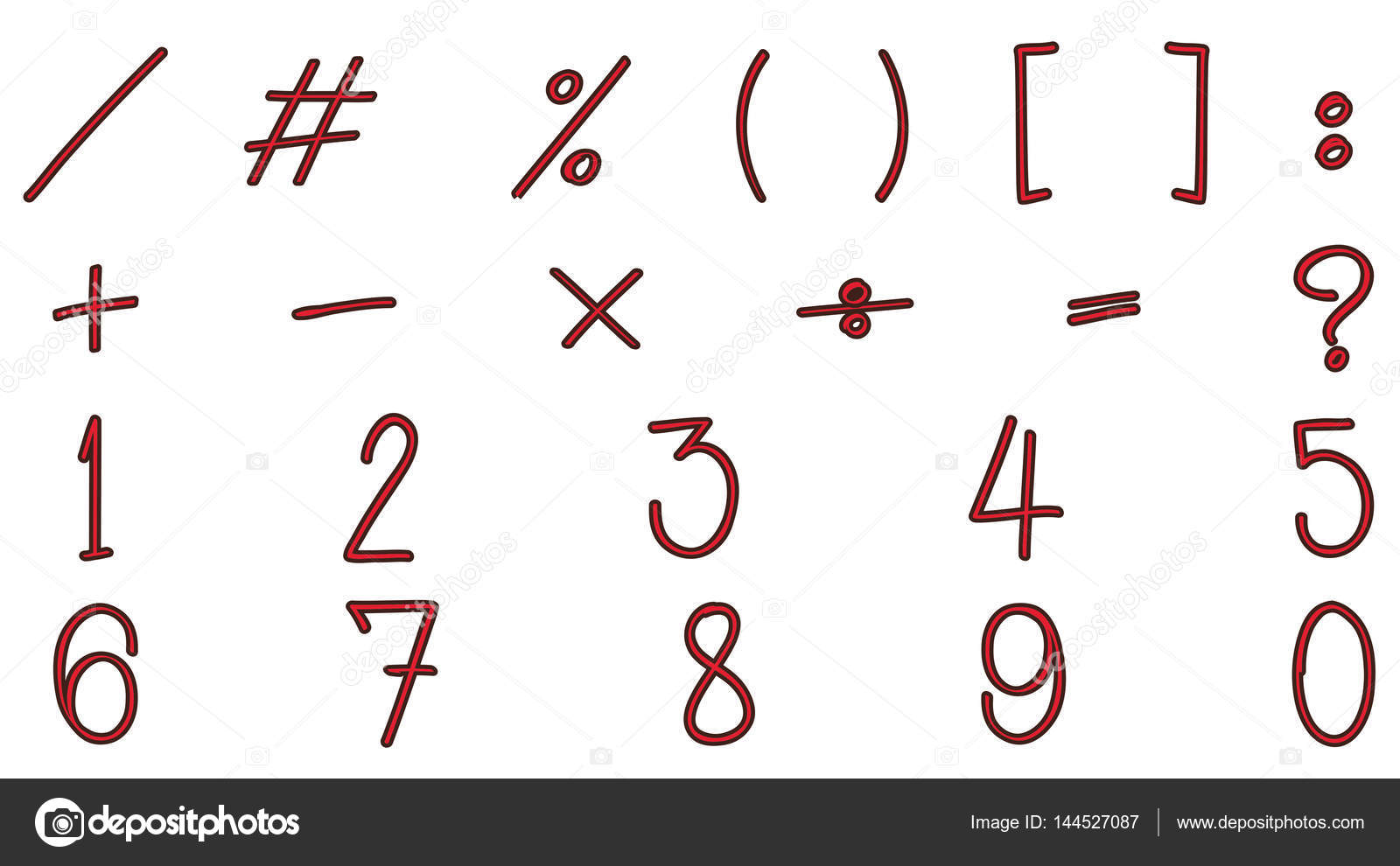 Math signs and numbers in red Stock Vector by ©brgfx 144527087