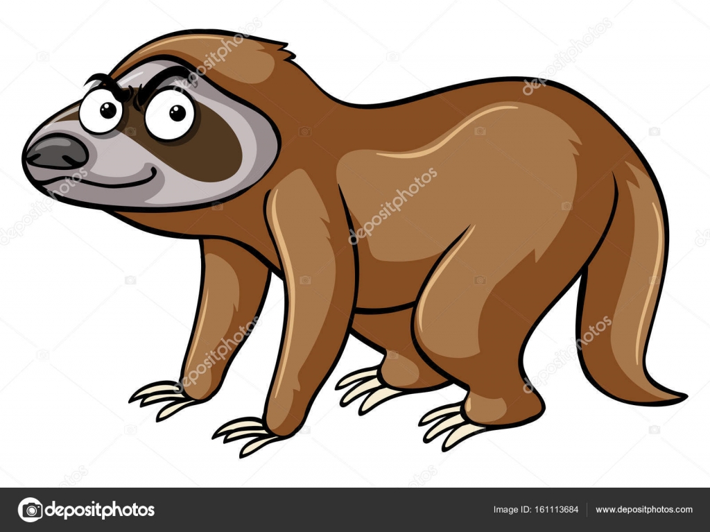 Sloth with angry face Stock Vector by ©brgfx 161113684