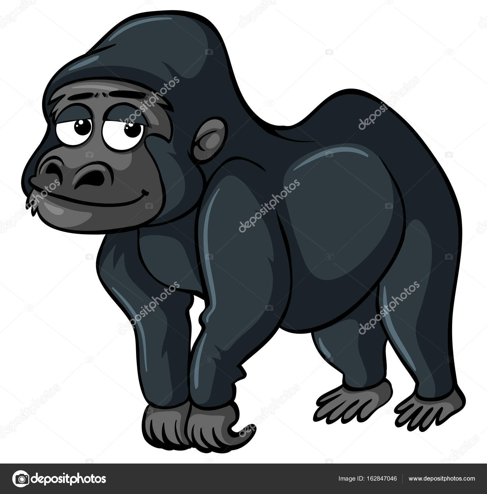 Cartoon Sad Gorilla