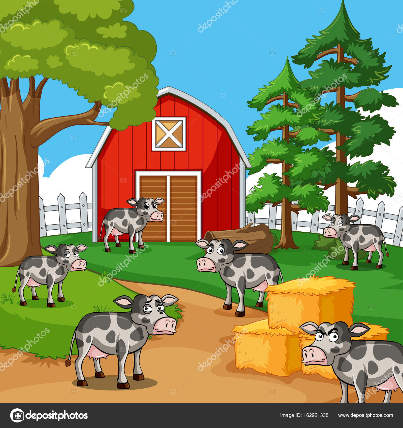 Vacas en el corral Stock Vector by ©brgfx 162921338