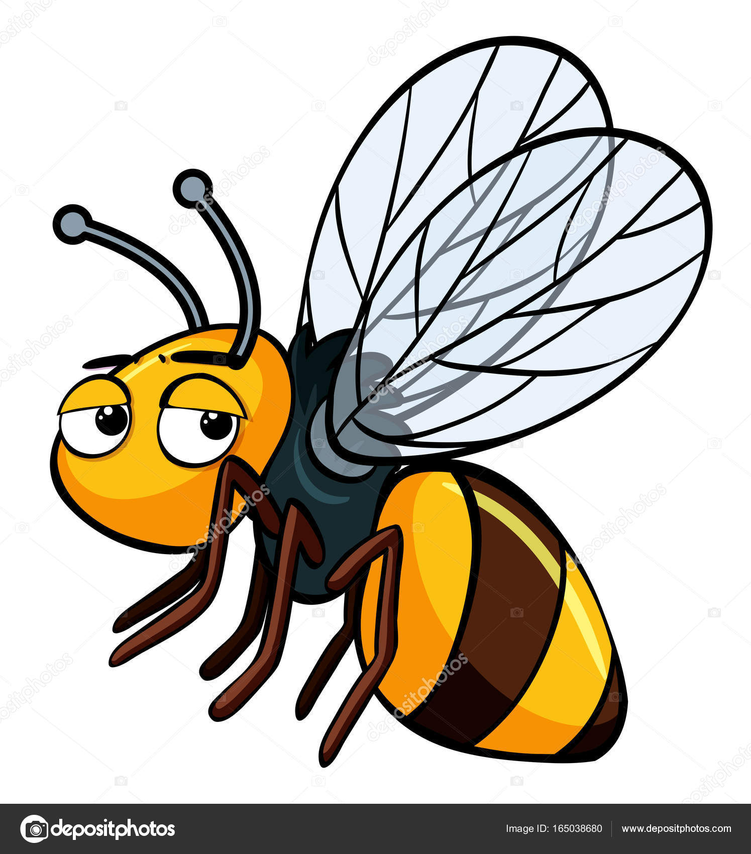 Sleepy bee on white background Stock Vector Image by ©brgfx #165038680
