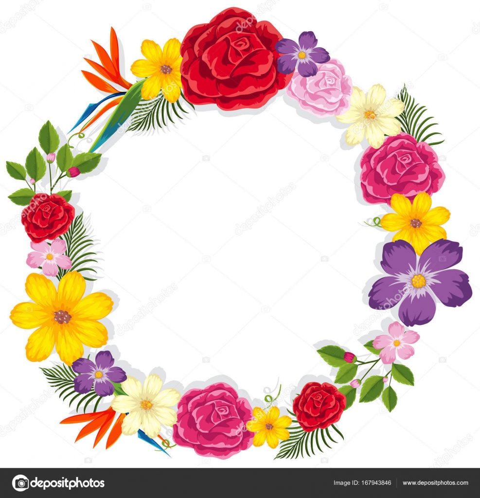 Round Flower Vector Design