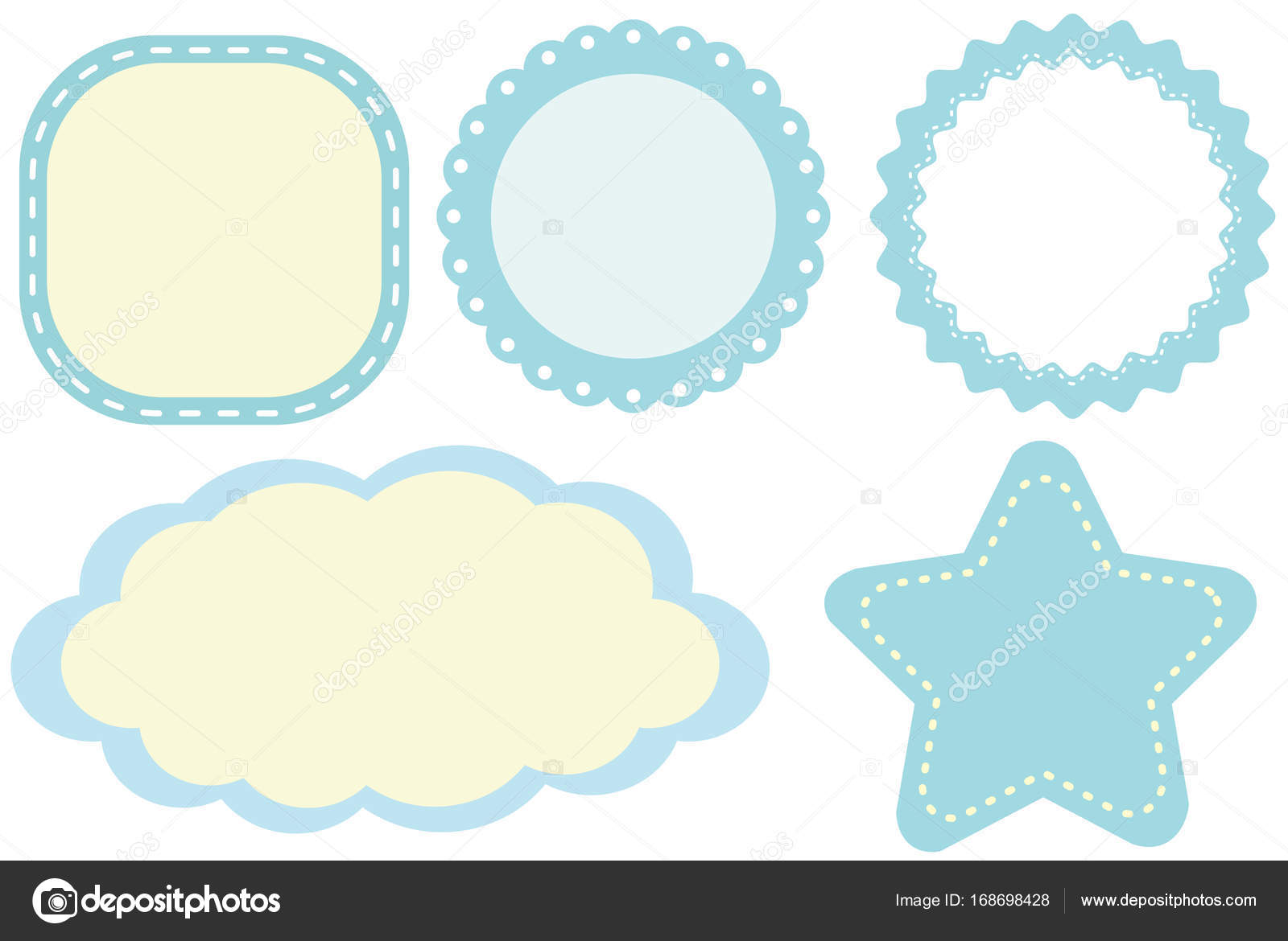 Label design with blue borders Stock Vector Image by ©brgfx #168698428