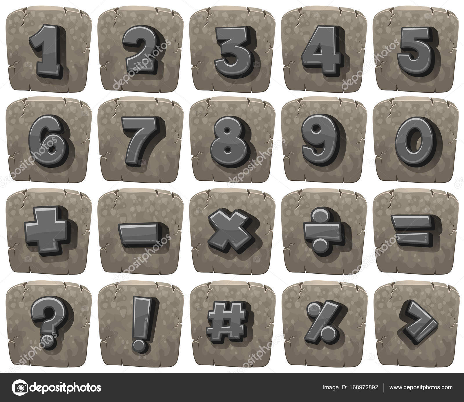 Font design for numbers and math signs Stock Vector by ©brgfx 168972892