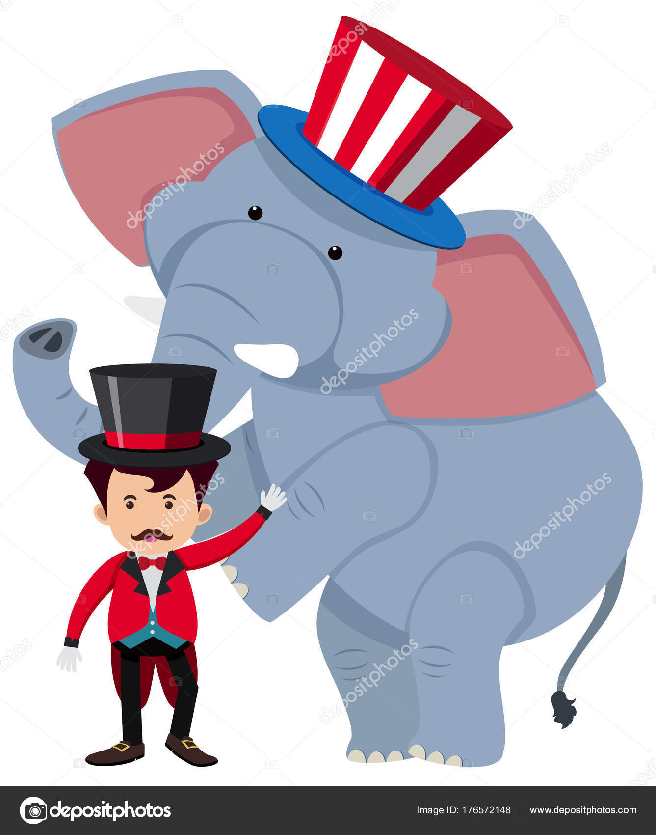 Circus trainer and wild elephant Stock Vector by ©brgfx 176572148