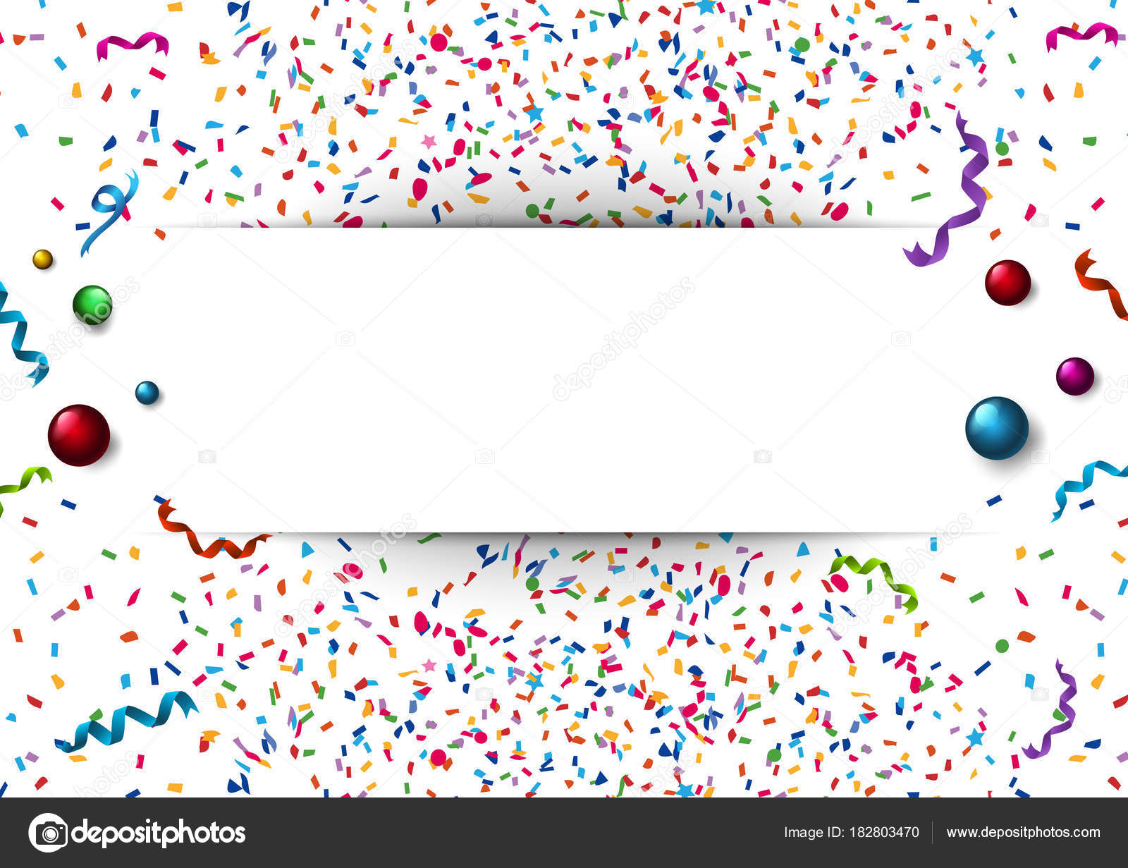 Banner template with colorful confetti Stock Vector Image by ©brgfx ...
