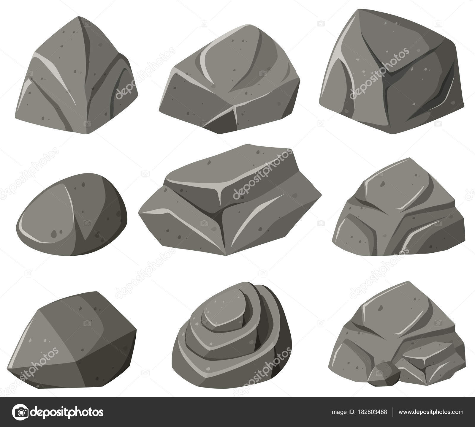 Different patterns of gray rocks Stock Vector Image by ©brgfx #182803488
