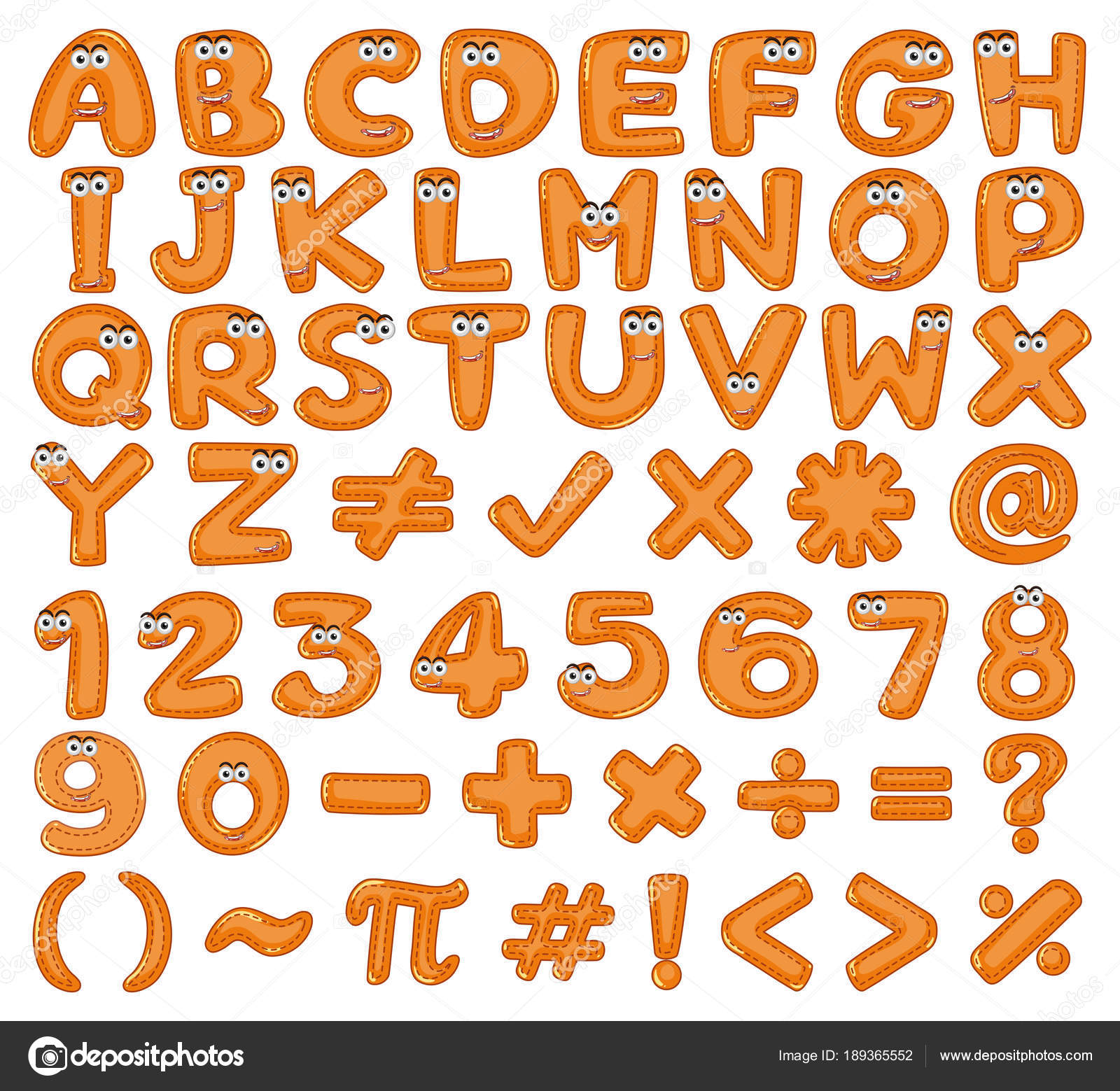 English alphabets and numbers in brown color Stock Vector by ©brgfx ...