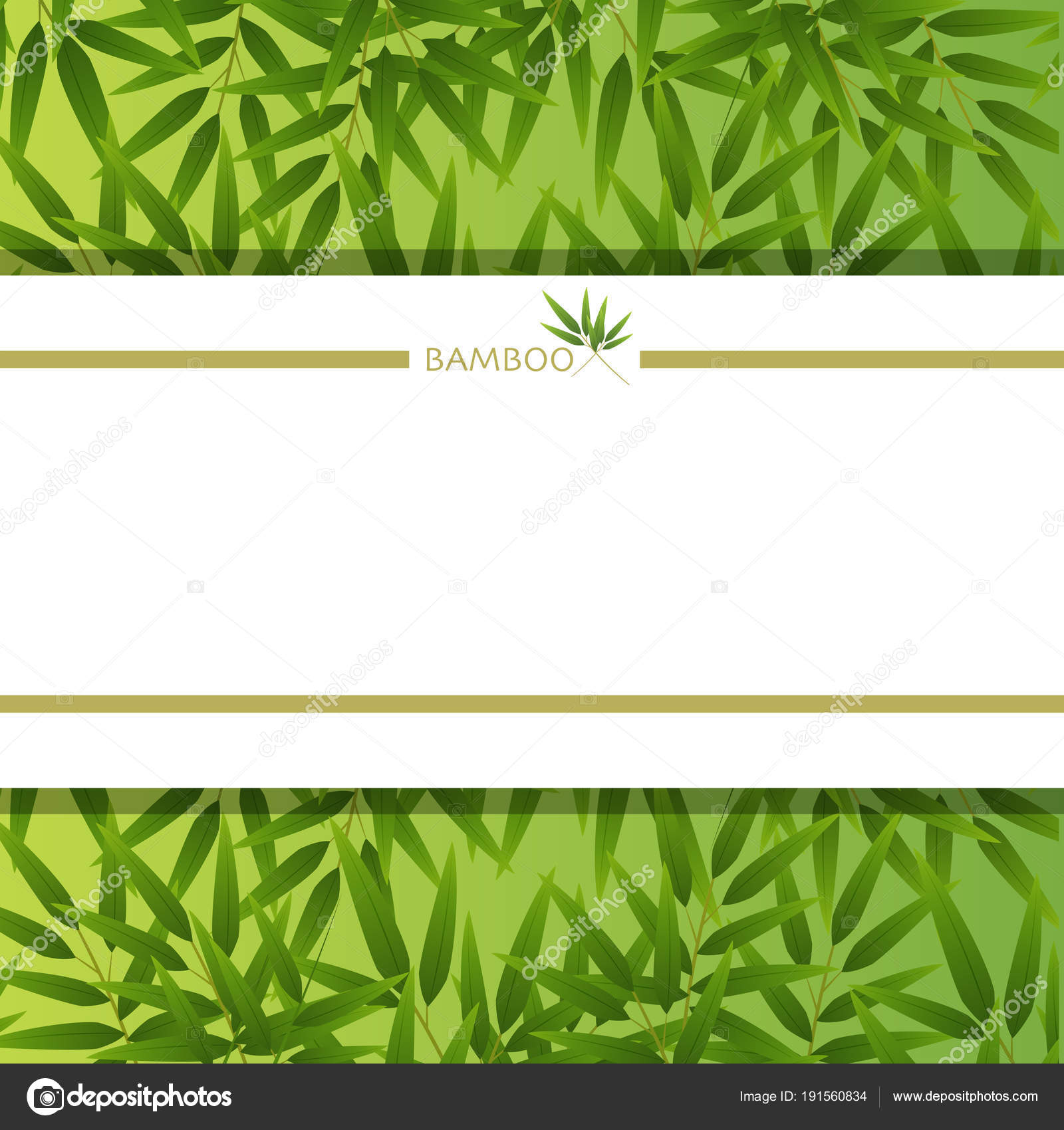 Background template with bamboo leaves Stock Vector by ©brgfx 191560834