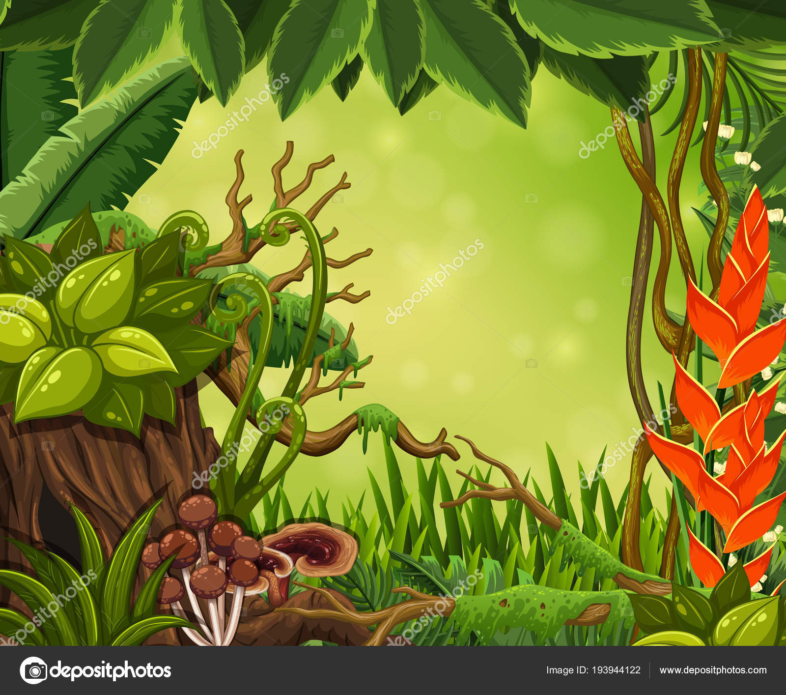 Beautiful Rain Forest Green Template Stock Vector by ©brgfx #193944122