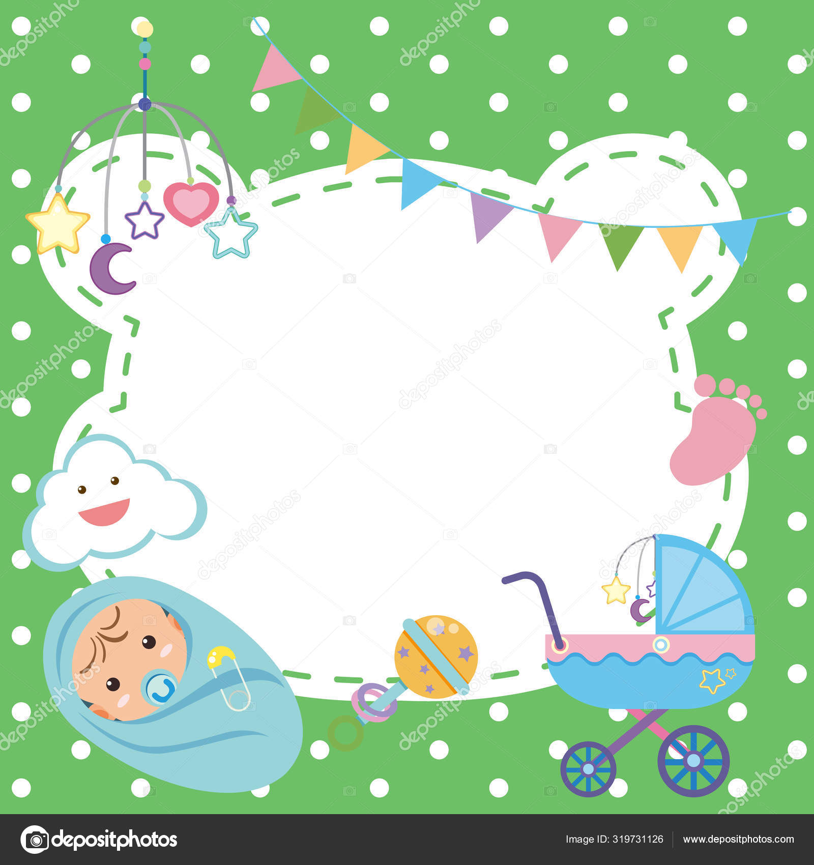 Frame template design with baby boy Stock Vector by ©brgfx 319731126