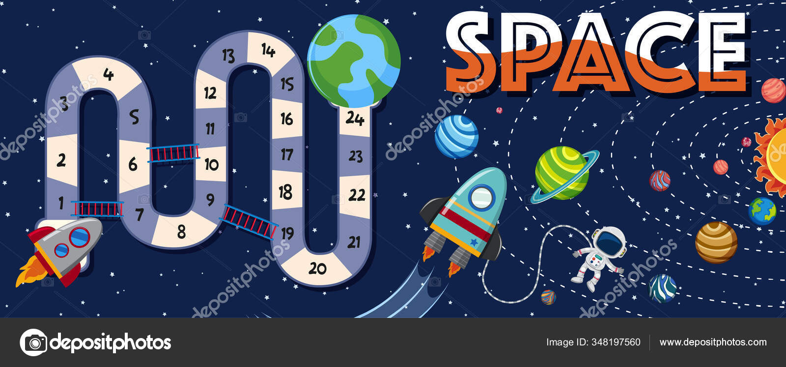 Game Template Space Racing Galaxy Background Illustration Stock Vector ...