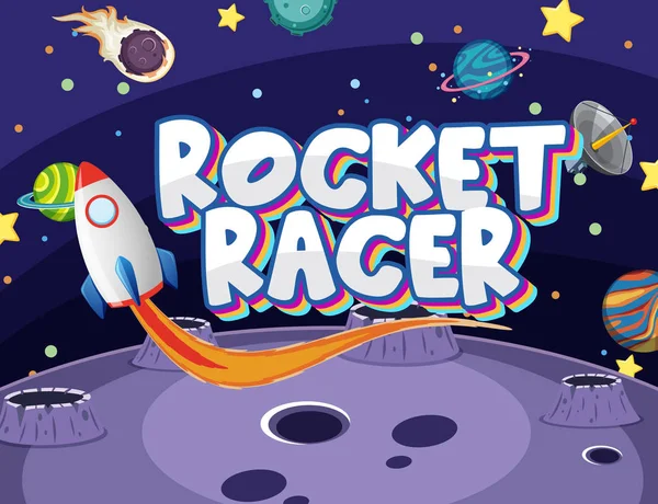 Poster design with rocket racer in the space background Stock Vector ...
