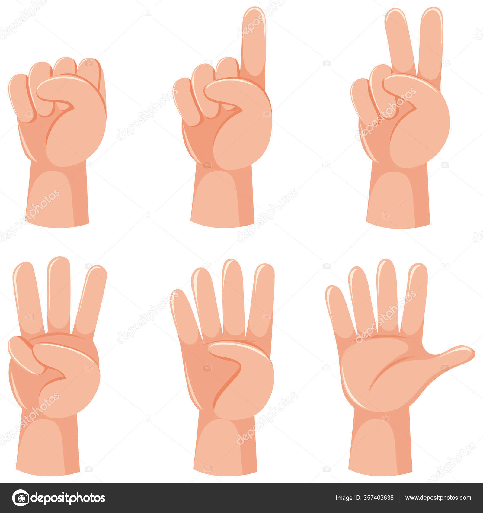 Counting Numbers Hand Gesture Illustration Stock Vector Image by ©brgfx ...