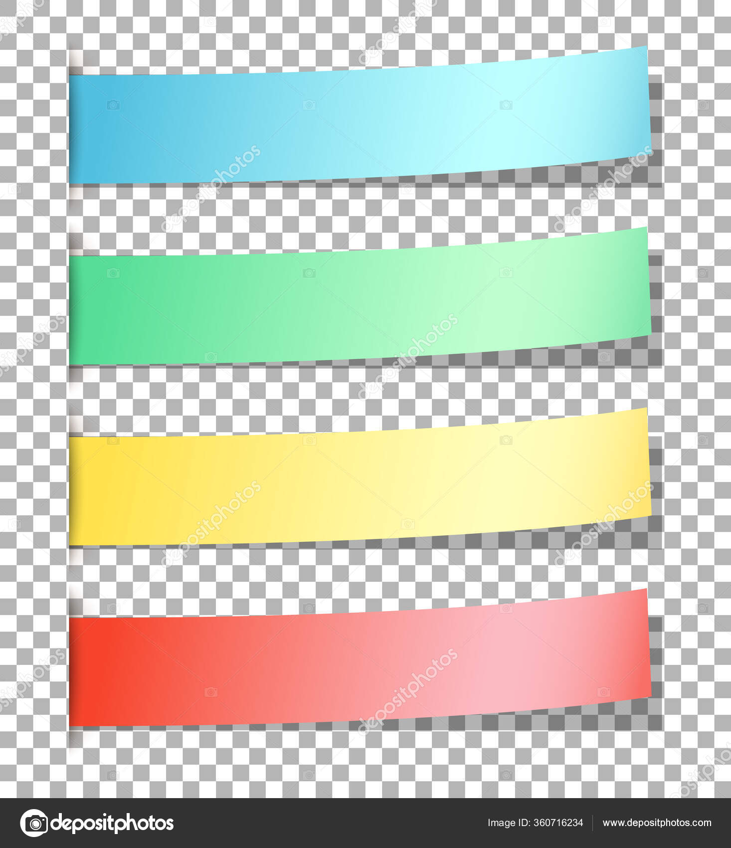 Colorful Memo Papers Transparent Background Illustration Stock Vector ...