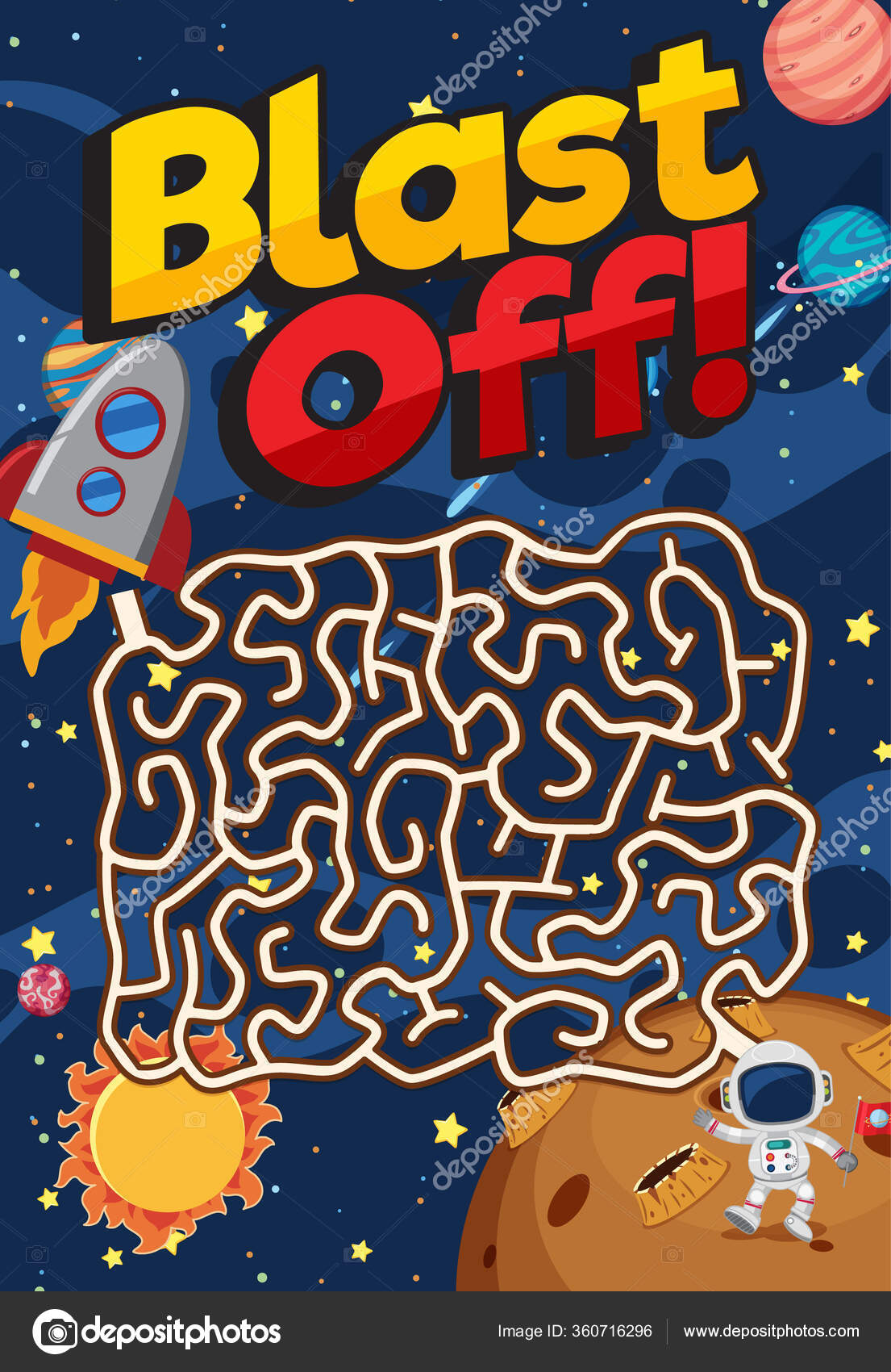 Game Template Many Stars Space Background Illustration Stock Vector ...