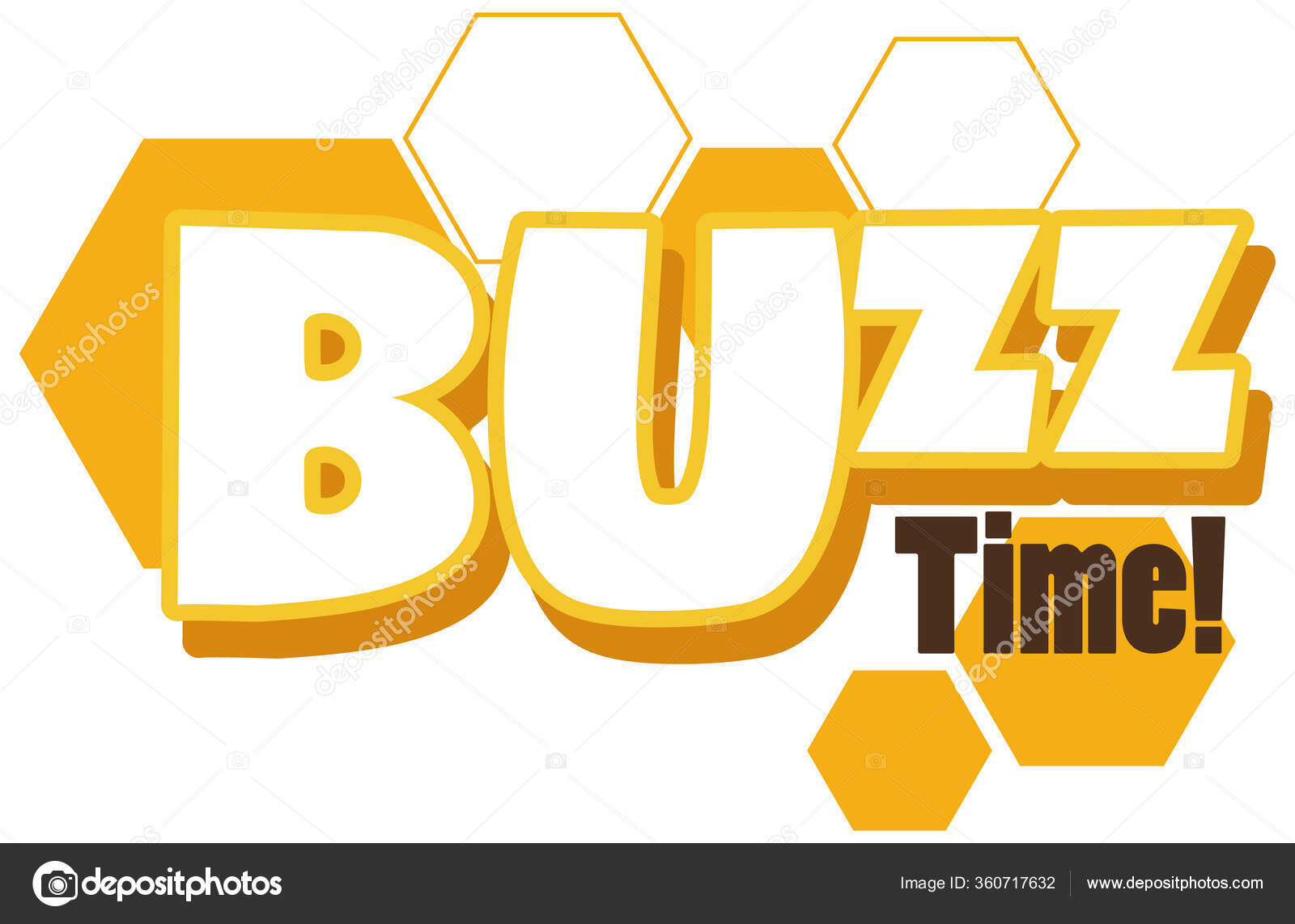 Font Design Word Buzz Time White Background Illustration Stock Vector ...