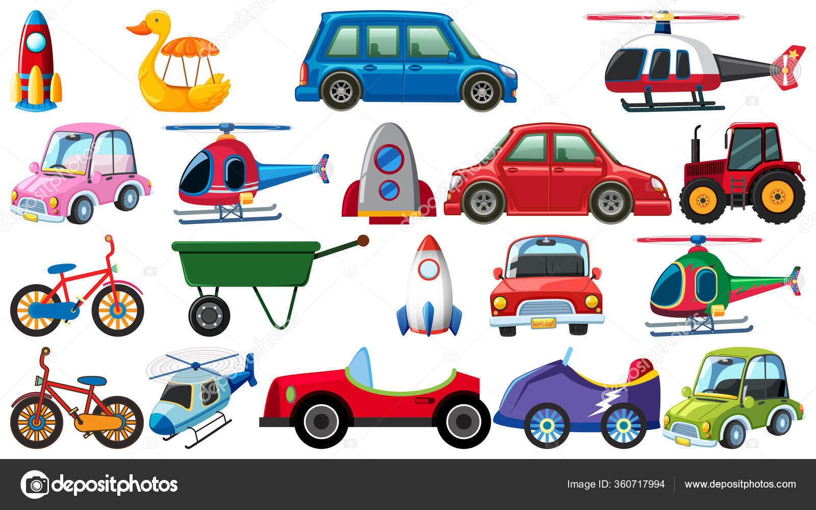 Set Different Types Transportations White Background Illustration Stock ... Set Different Types Transportations White Background Illustration Stock ...