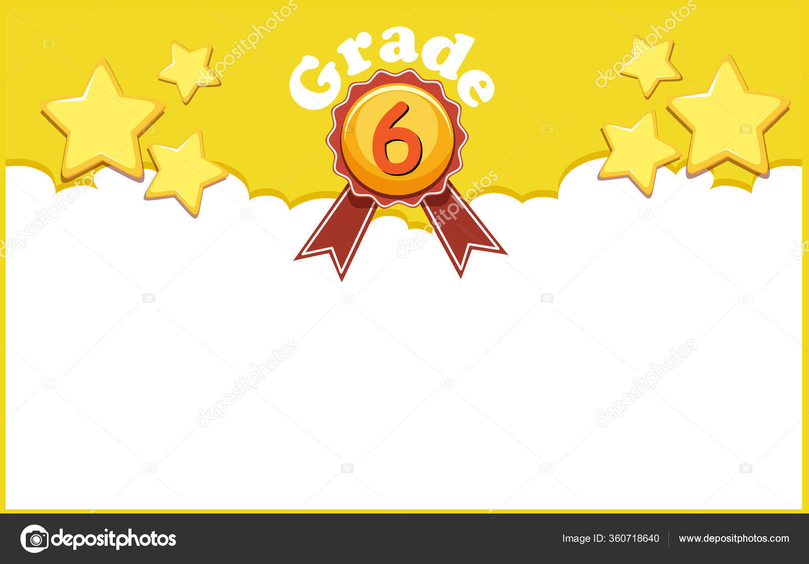 Background Design Template Grade Six Yellow Color Illustration Stock ...