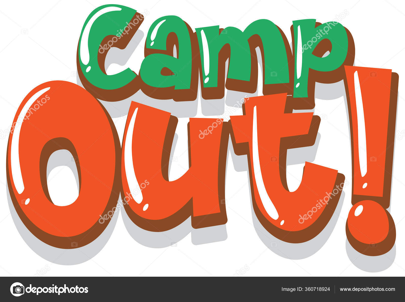 Font Design Word Camp Out White Background Illustration Stock ...