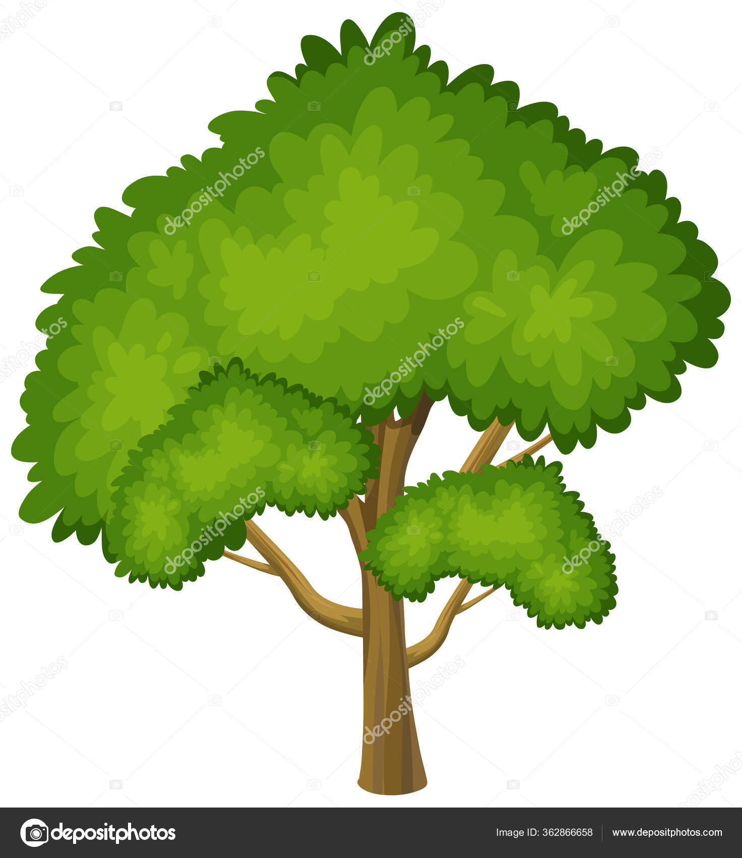One Big Tree White Background Illustration Stock Vector by ©brgfx 362866658