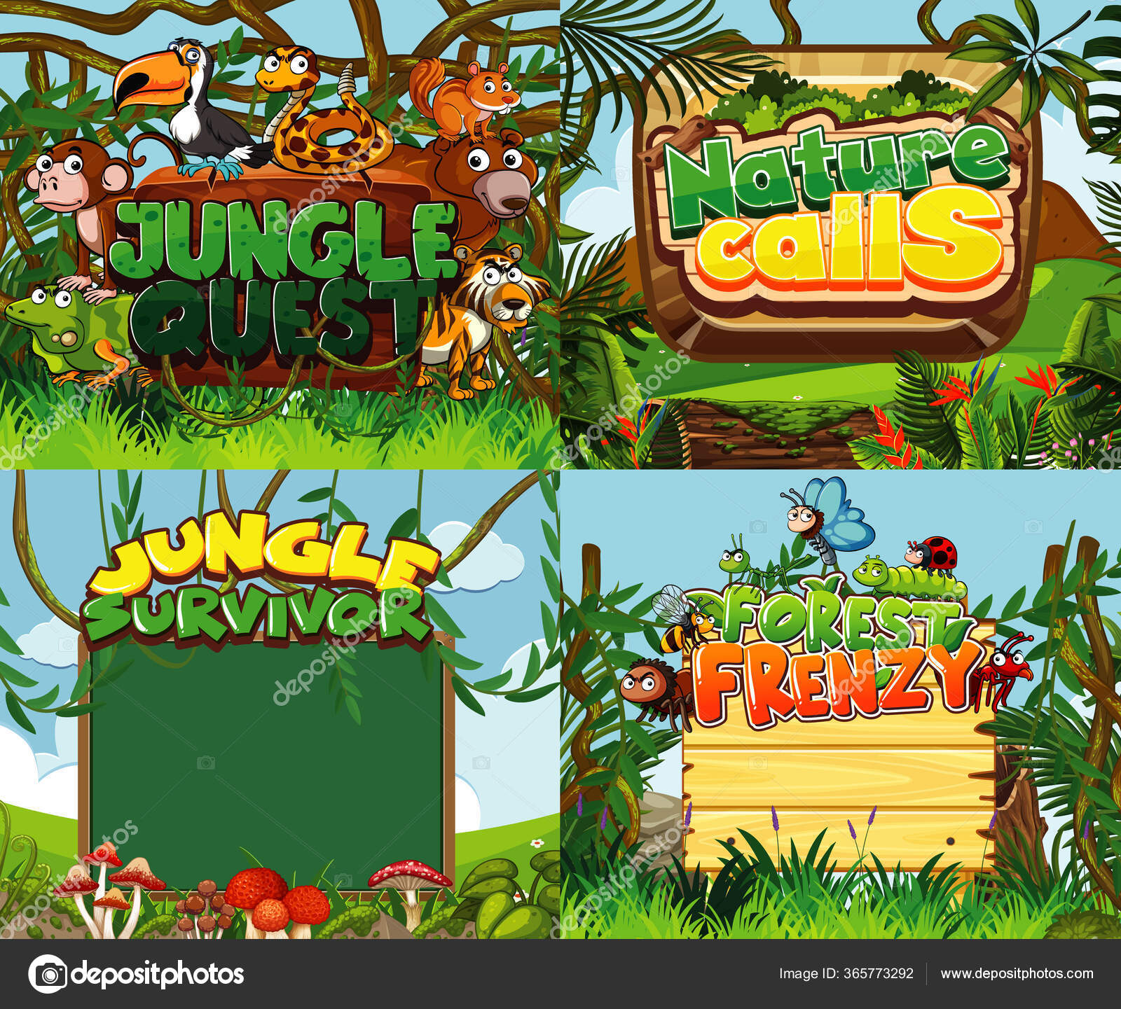 Banner Template Forest Background Illustration Stock Vector by ©brgfx ...