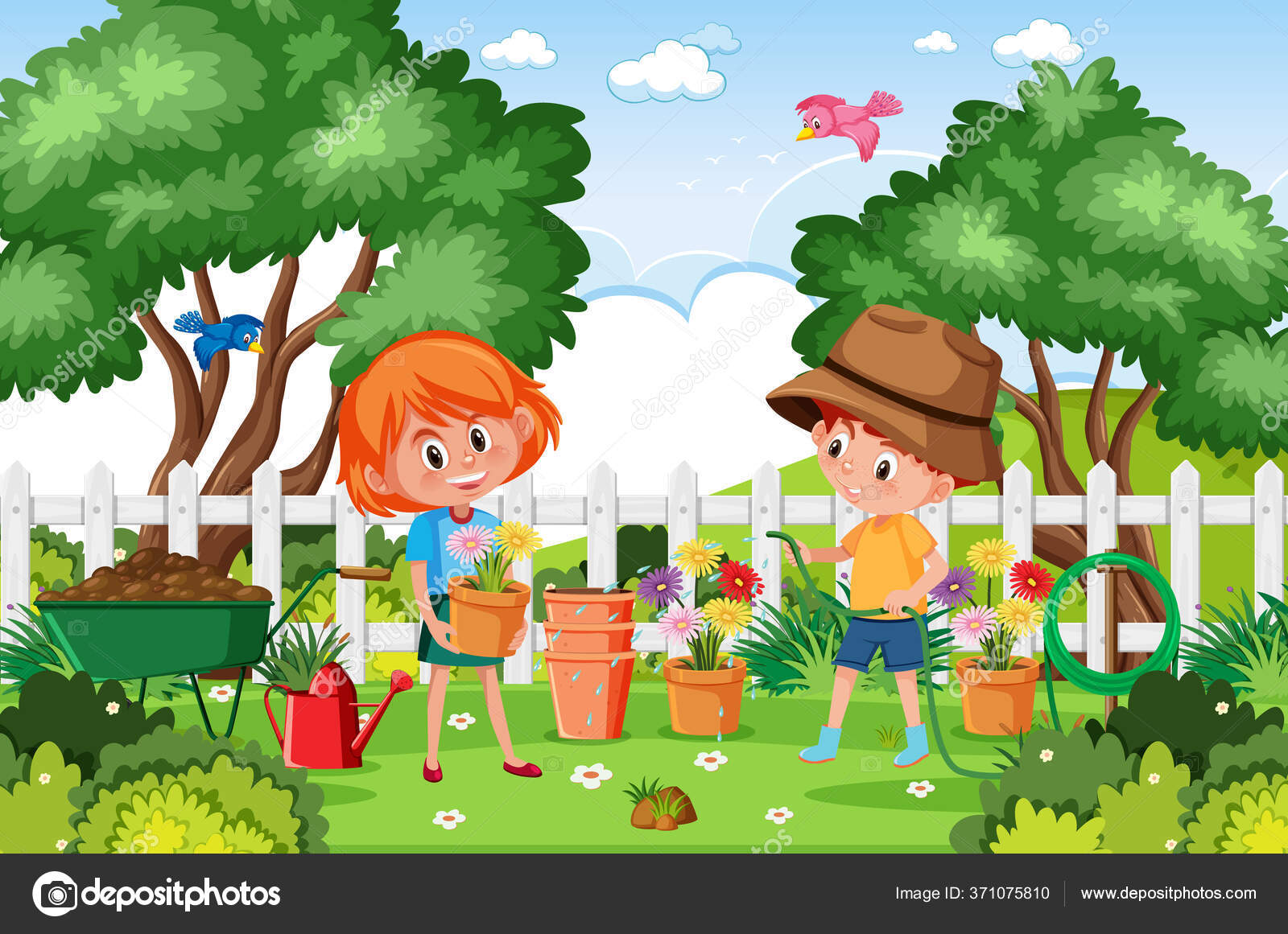 Children Garden Clipart