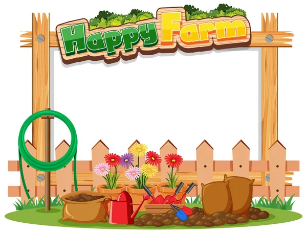 Border Frame Template Gardening Theme Background Illustration Stock ...