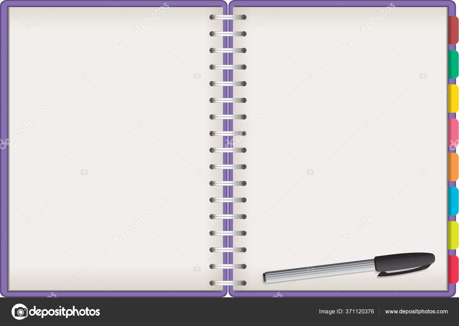 Modèle Carnet Vierge Illustration Fond Vecteur par ©brgfx 371120376