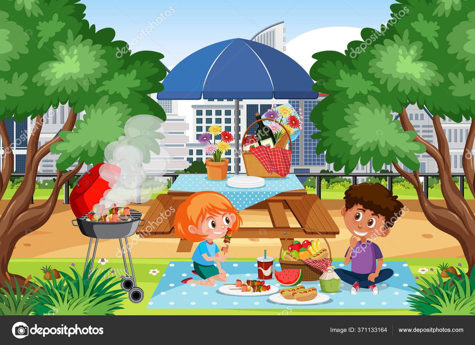 Children Picnic Clipart