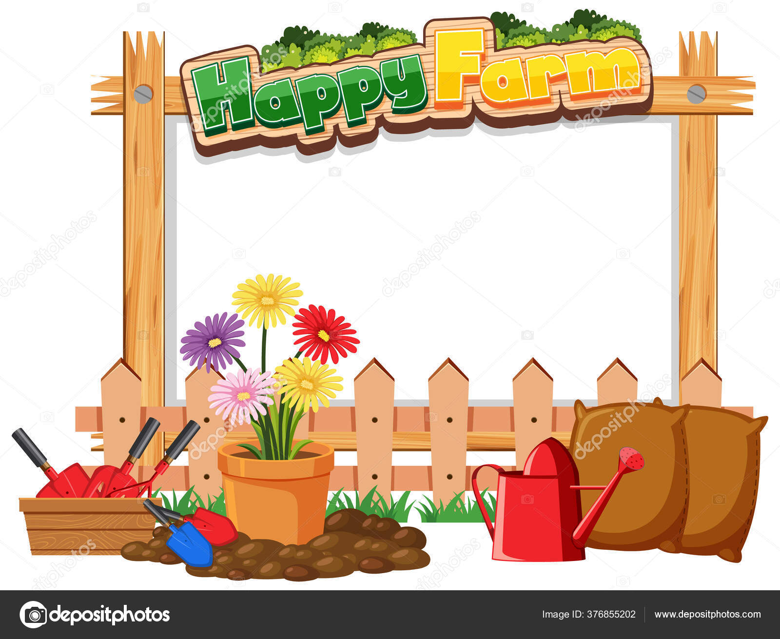 Border Frame Template Gardening Theme Background Illustration Stock ...