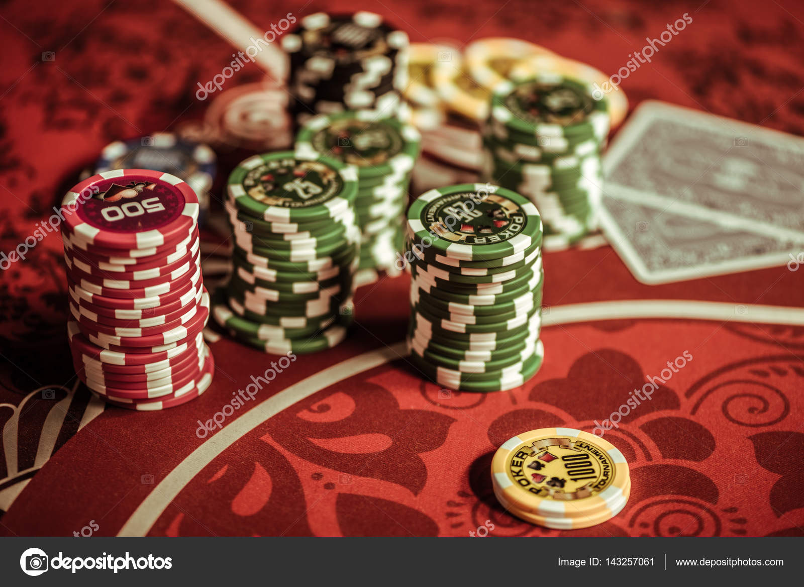 Poker chips on table — Stock Photo © ArturVerkhovetskiy #143257061